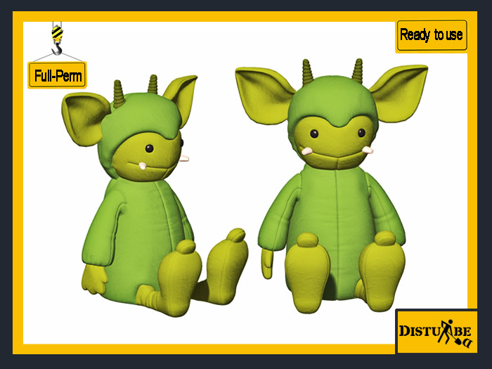Second Life Marketplace - ::DisturbeD:: * PROMO * Bumble Halloween Alien Plush Toy - FULL PERM MESH